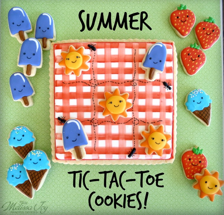 Summer Tic-Tac-Toe Cookies | Melissa Joy Cookies