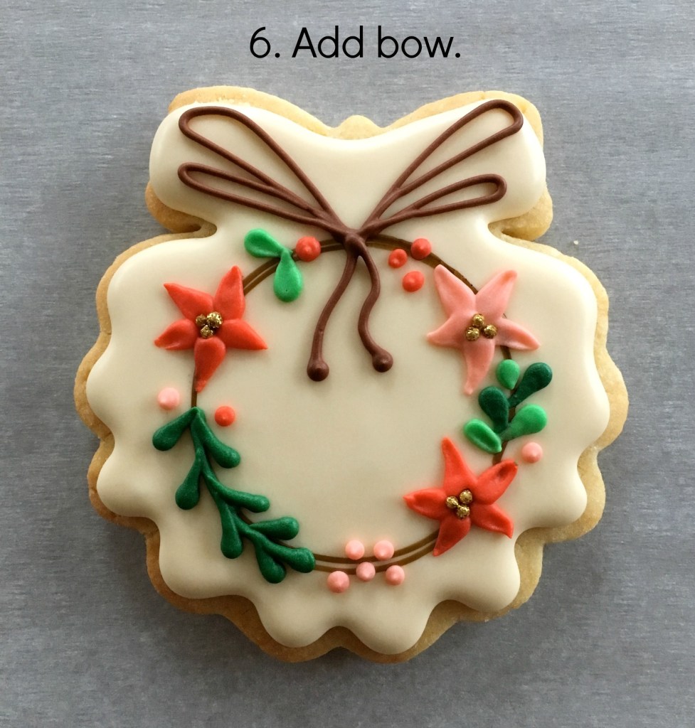 Poinsettia Wreath Cookies | Melissa Joy Cookies
